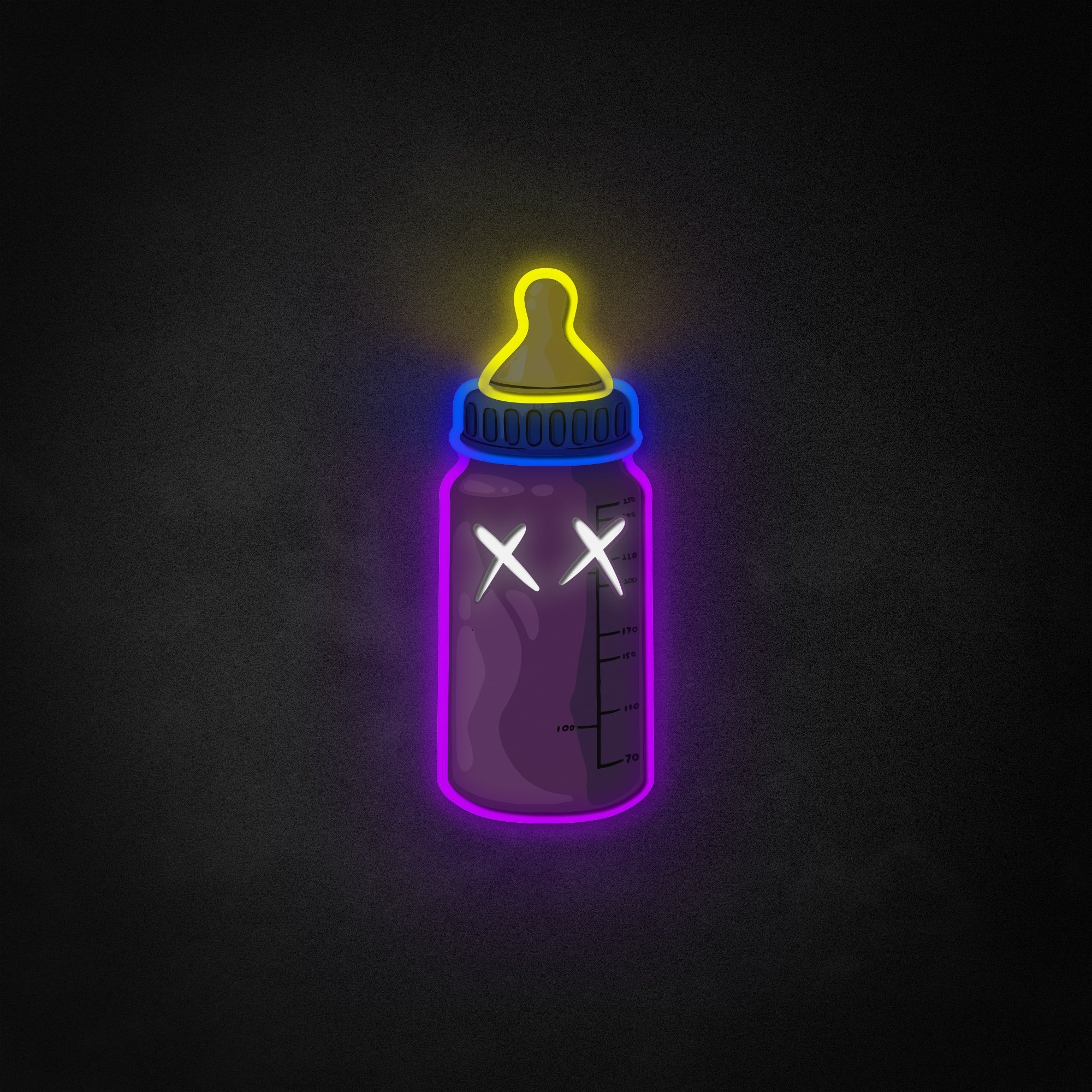 Baby Bottle Neon Like Sign, Baby Bottle Neon, Baby Bottle LED Light ...