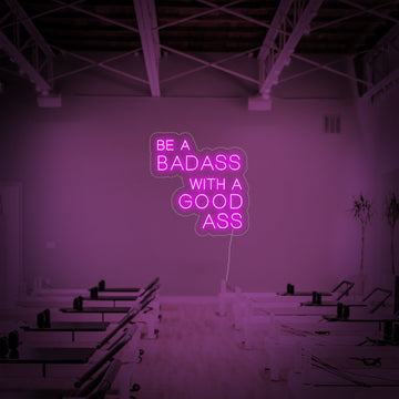 "Be A Bad Ass With A Good Ass", Gym Neon Sign, Home Gym Wall Decor, Gy ...
