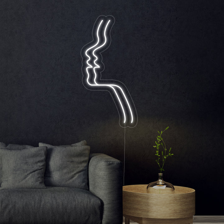 "Abstract Face Hand" Neon Sign, LED Sign for Room, LED Sign for Bedroom ...