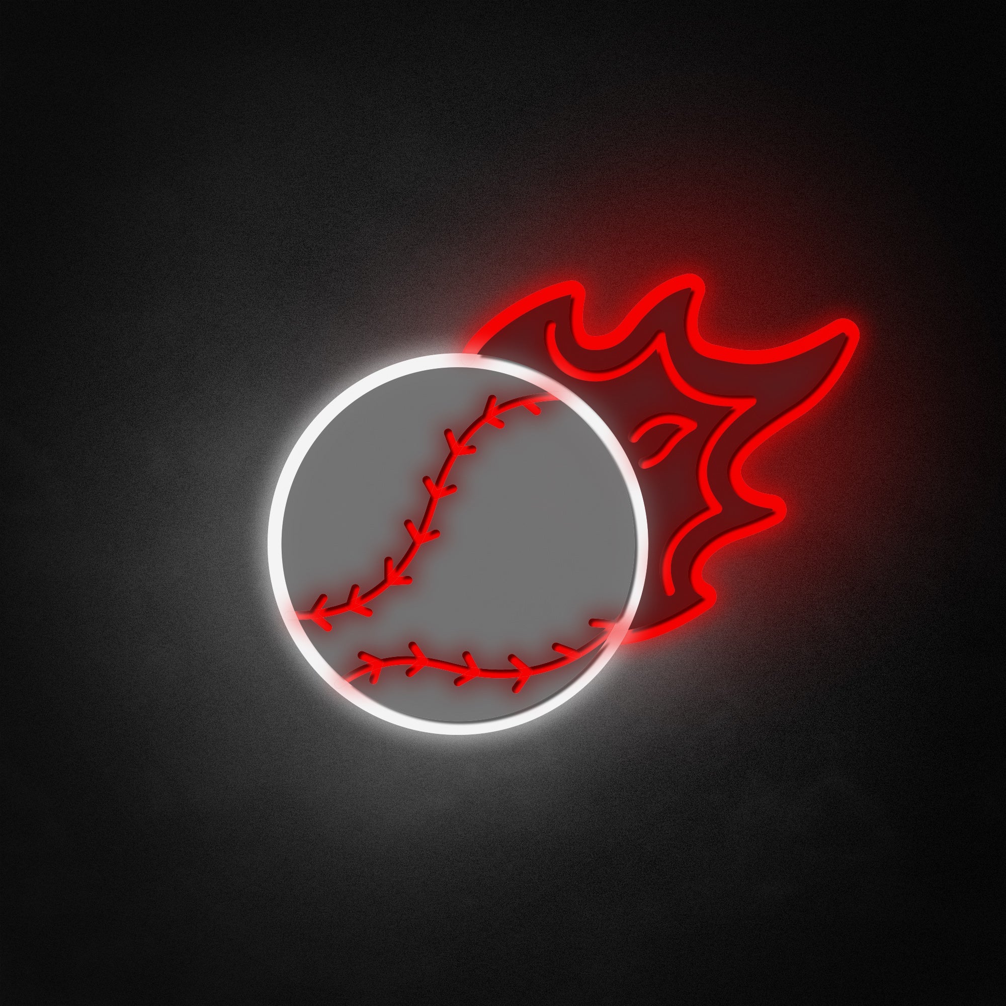 Flaming Baseball Neon Like Sign, Baseball Neon, Baseball LED Light ...