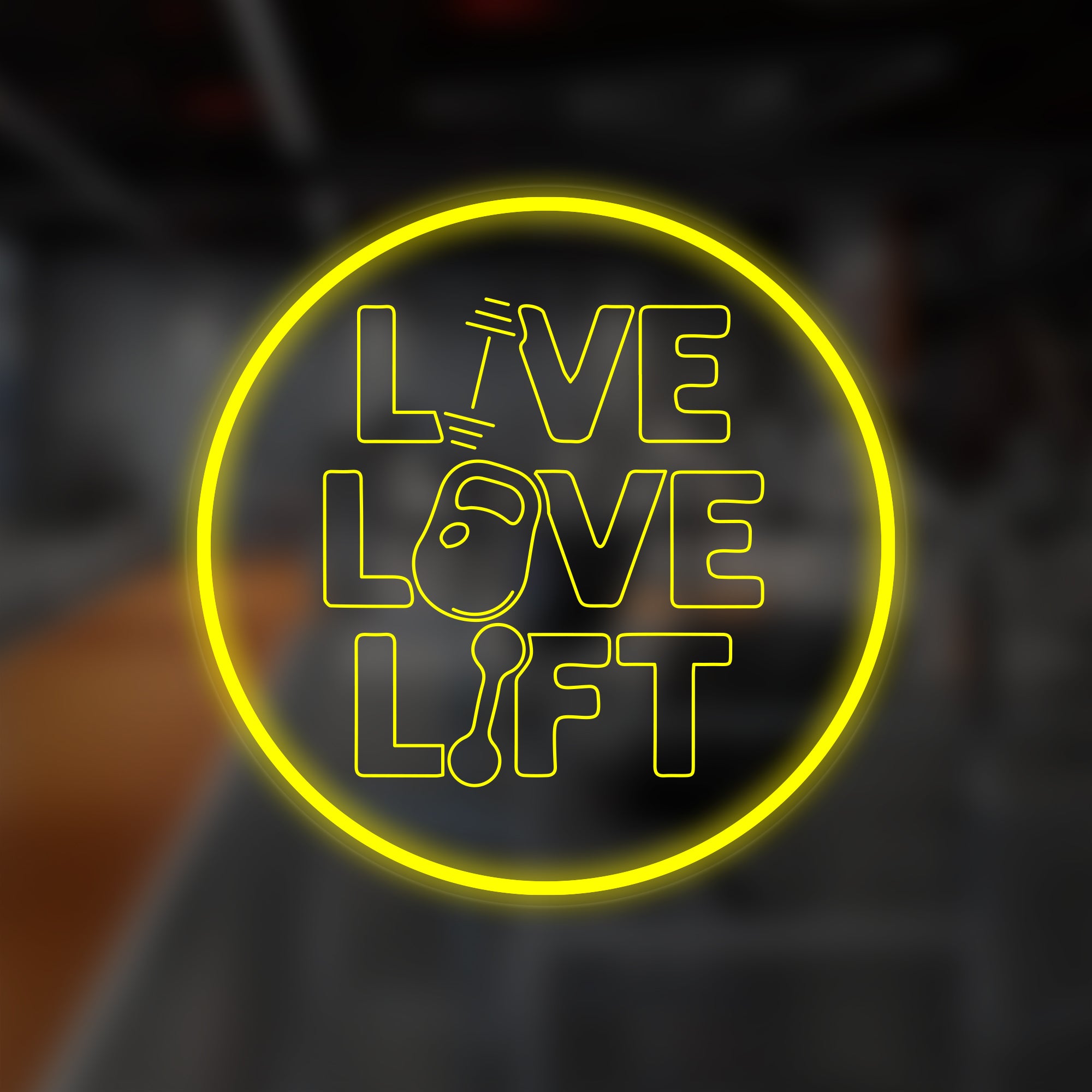"Live Love Lift Home" Mini Neon Sign, Fitness Neon Sign – HAPPYNEON.COM