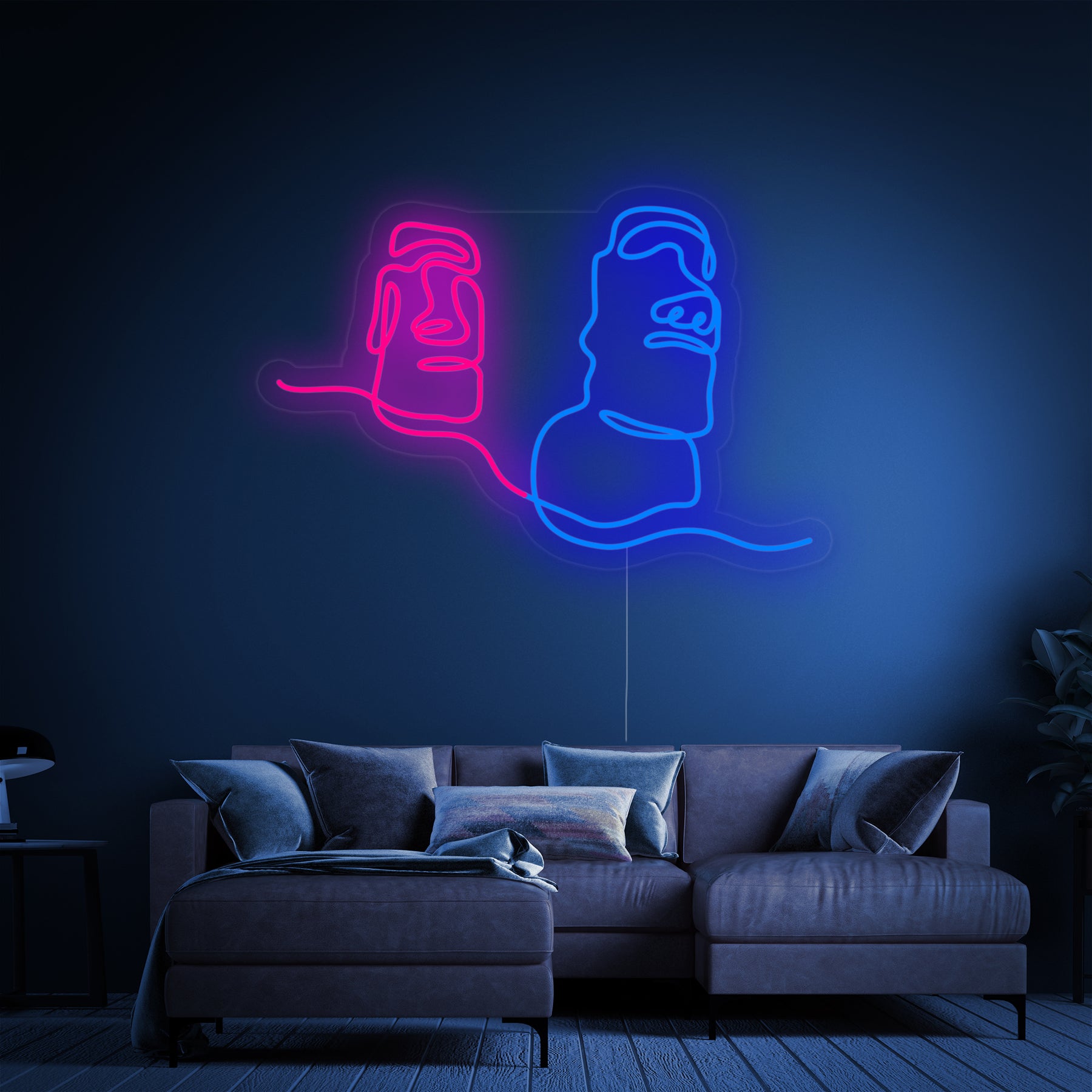 Moai Easter Island Giant Status Chile Neon Sign - HAPPYNEON – HAPPYNEON.COM