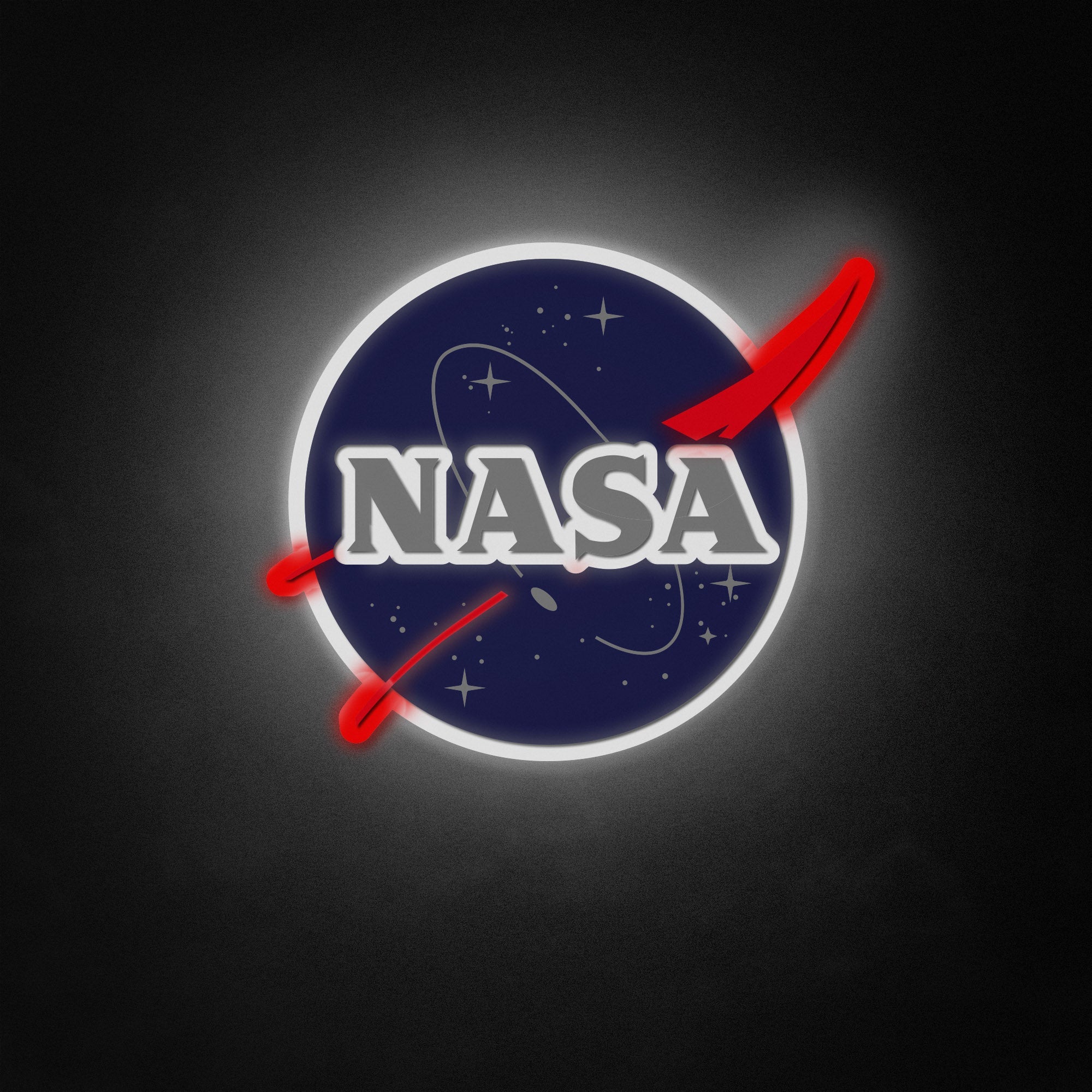 Nas Insignia Logo Neon Like Sign, Nasa Neon Sign, Nasa LED Light ...