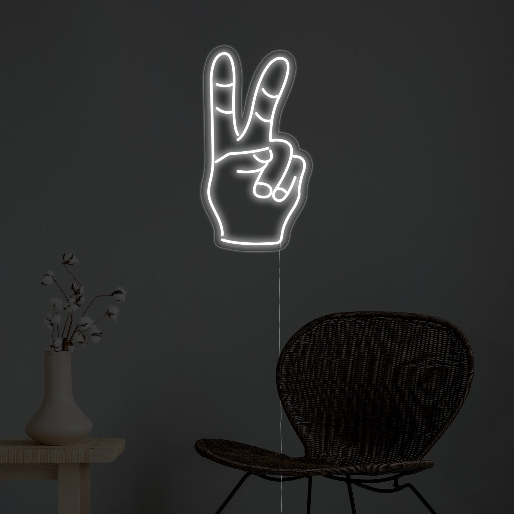 "Abstract Face Hand" Neon Sign, LED Sign for Room, LED Sign for Bedroom ...