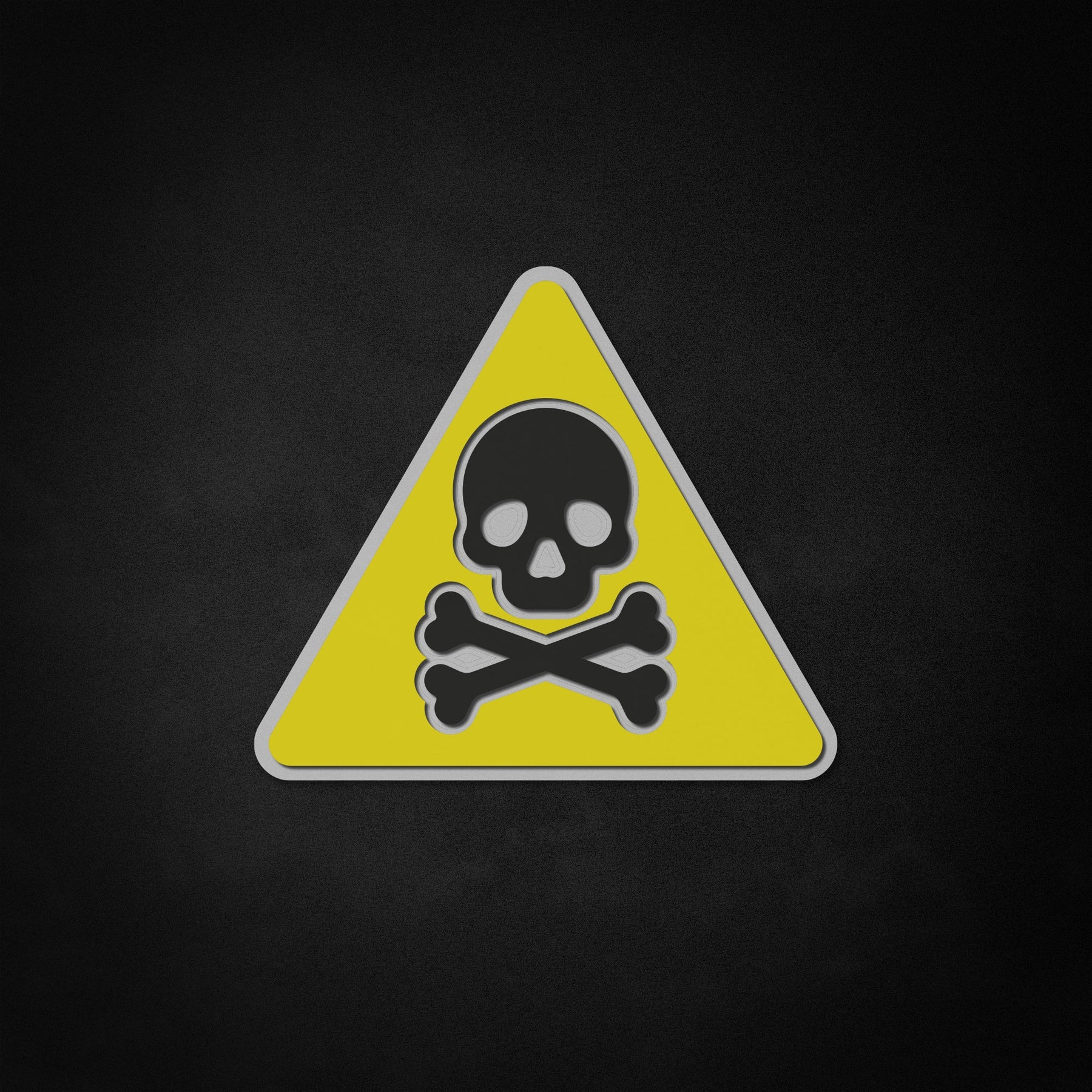 "Skull And Crossbones, Triangle Warning Symbol" Edge Lit LED Sign,Neon ...