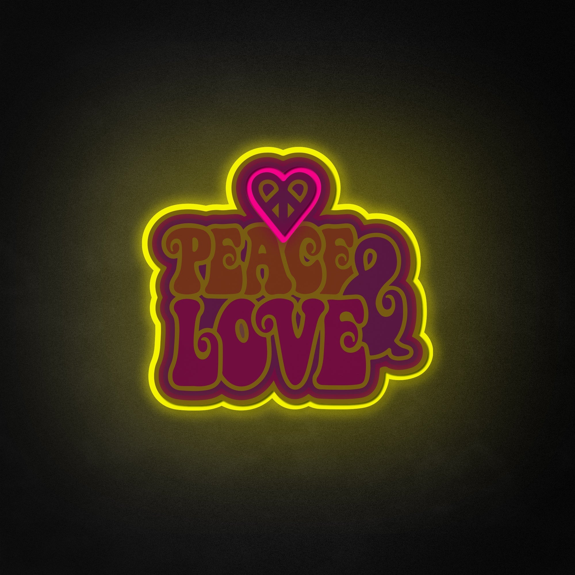 Peace & Love Neon Like Sign, Peace Neon Sign, Peace LED Light ...